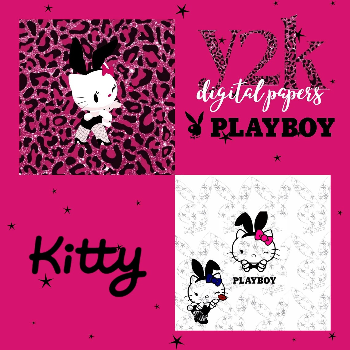 Y2k Digital Papers,y2k Playboy Digital Papers,playboy Paper,kawaii ...