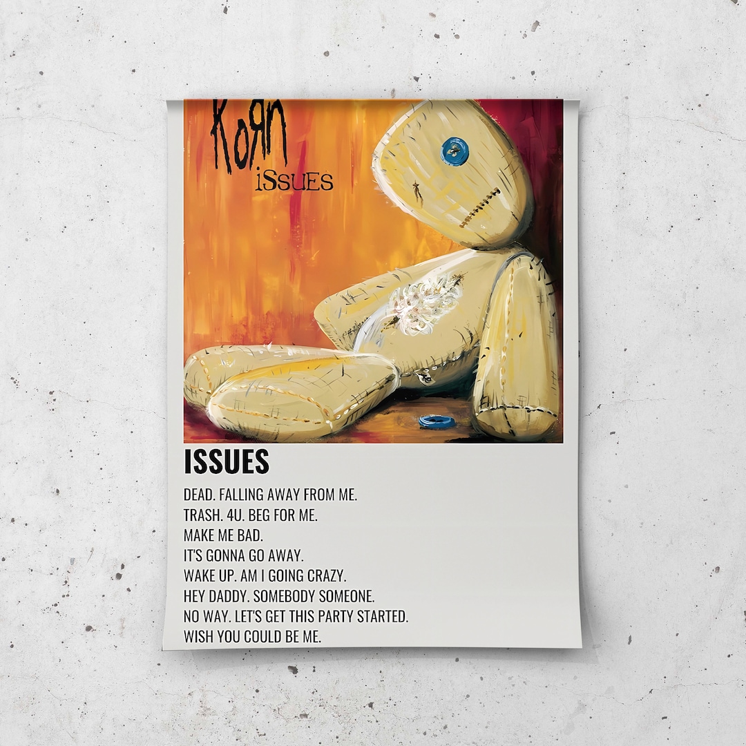 Korn Issues Poster,rock Band Poster,korn Digital Wall Art,rock Music ...