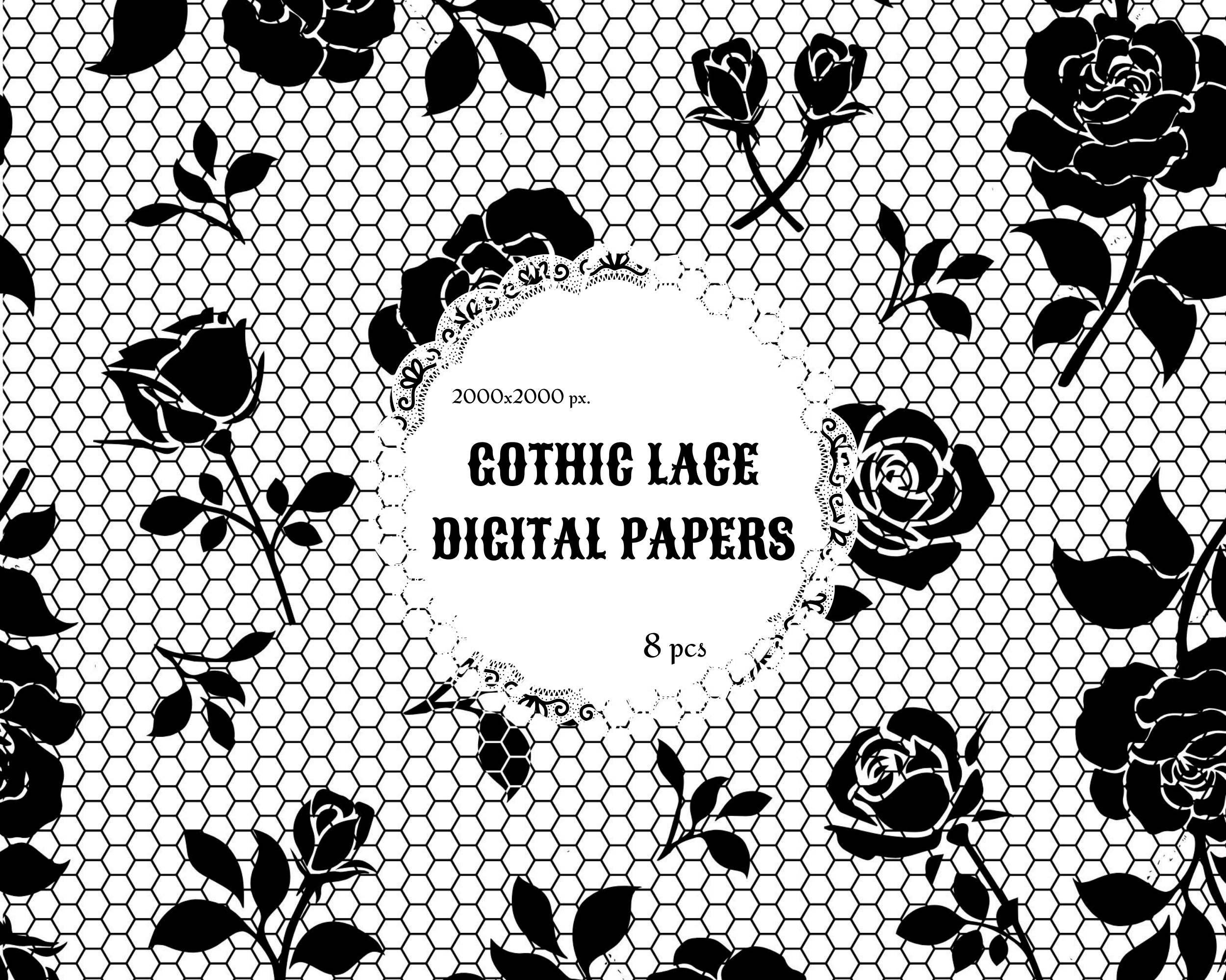 Gothic Lace Digital Papers,lace Pattern,lace Patterns,gothic Pattern ...