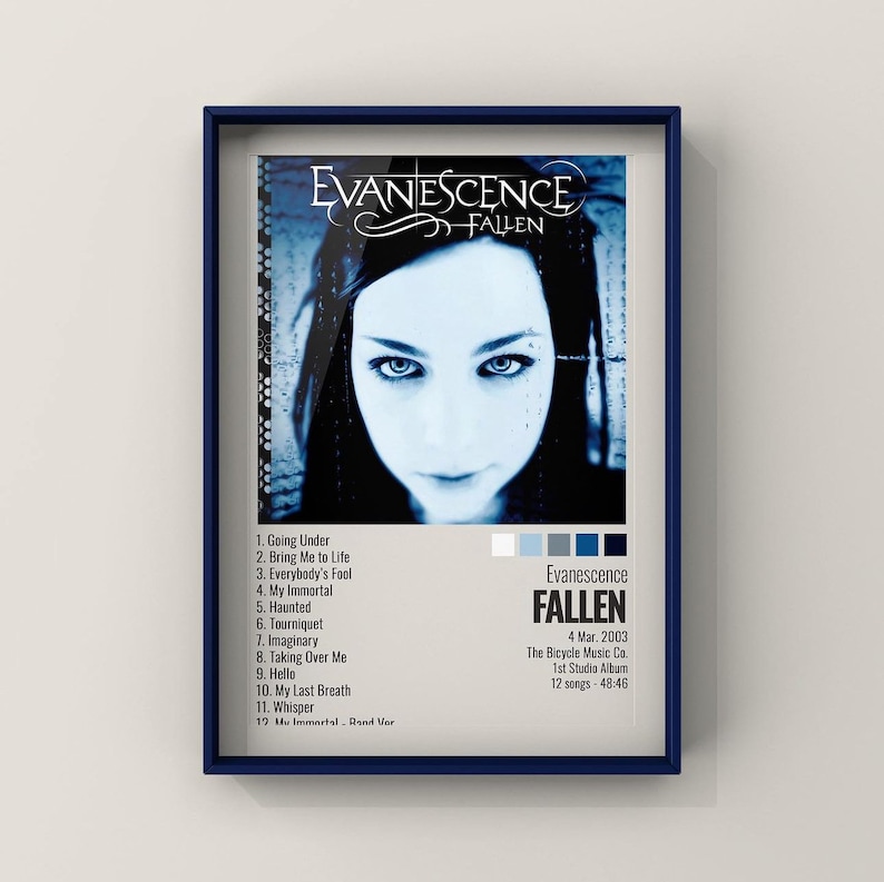 Evanescence Poster,rock Band Poster,fallen Album Poster,rock Music Gift ...