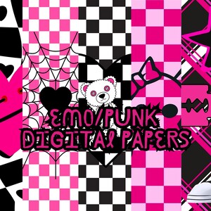 Emo Digital Papers,emo Pattern,punk Digital Papers,emo Punk Pattern ...