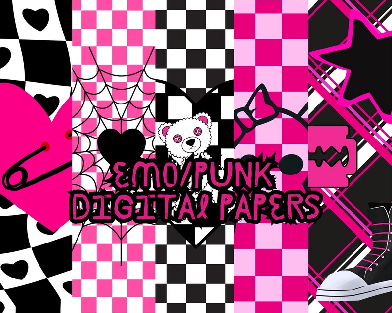 Emo Digital Papers,emo Pattern,punk Digital Papers,emo Punk Pattern ...