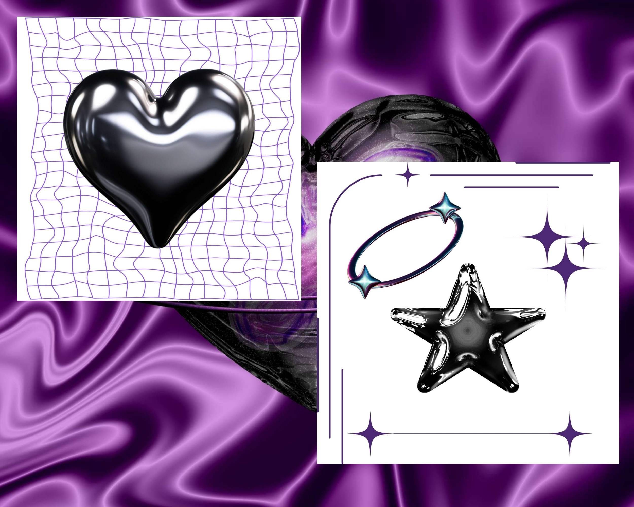 Y2k Purple Digital Papers,y2k Heart Pattern,purple Papers,y2k Paper ...