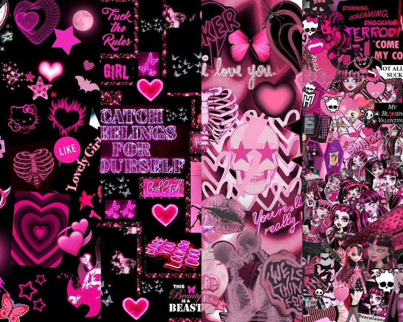 Emo,y2k,goth,punk Wall Collage Kit,aesthetic Digital Printable Wall Art ...