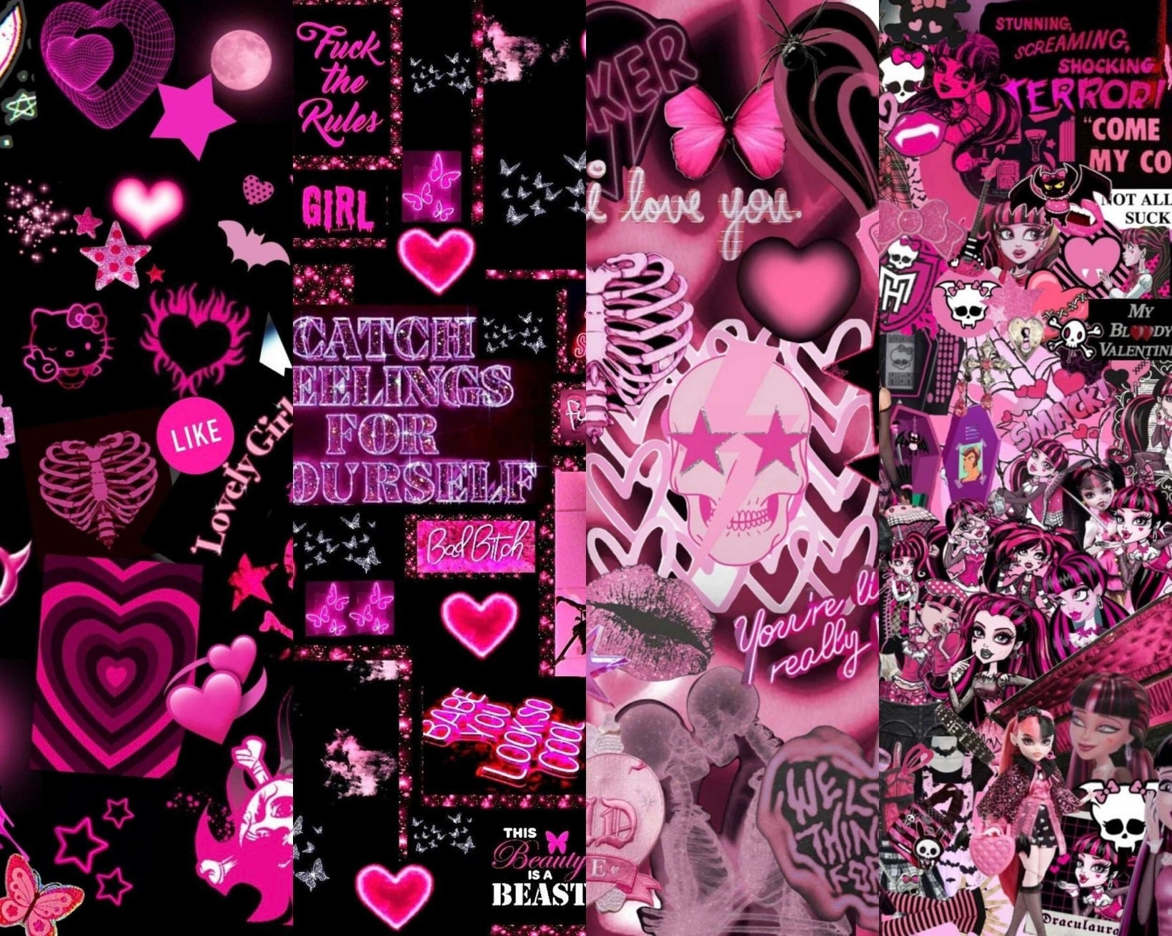 Emo,y2k,goth,punk Wall Collage Kit,aesthetic Digital Printable Wall Art ...