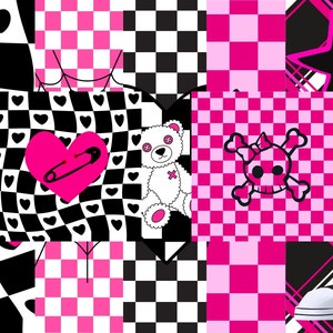 Emo Digital Papers,emo Pattern,punk Digital Papers,emo Punk Pattern ...