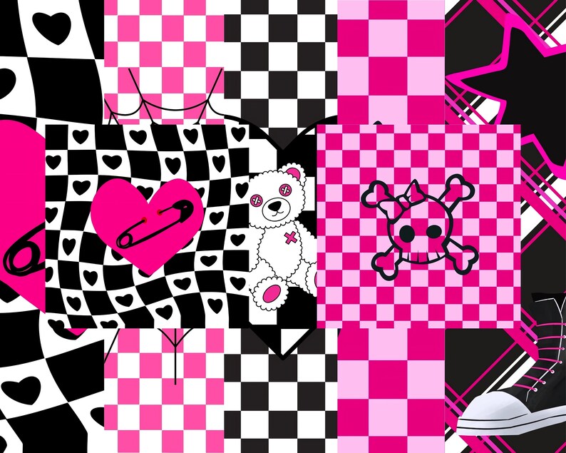 Emo Digital Papers,emo Pattern,punk Digital Papers,emo Punk Pattern ...