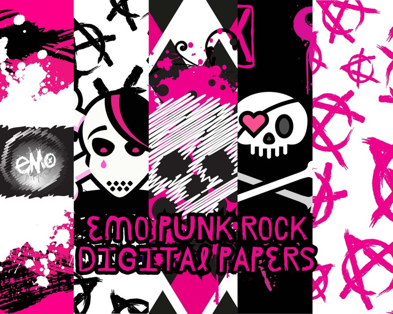 Emo Digital Papers,punk Papers,rock Papers,emo Punk Rock Digital Paper ...