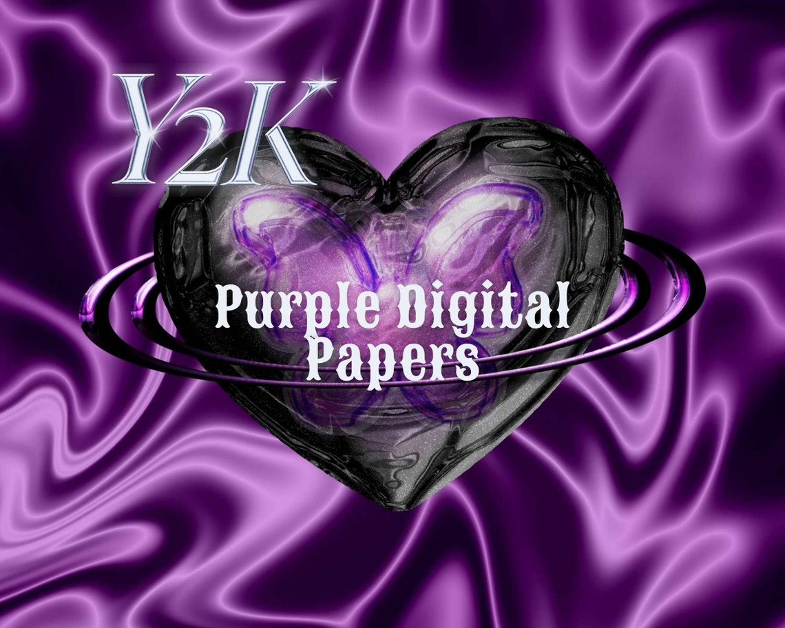 Y2k Purple Digital Papers,y2k Heart Pattern,purple Papers,y2k Paper ...