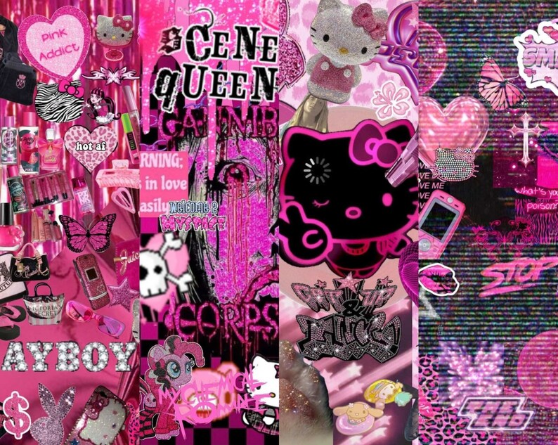Emo,y2k,goth,punk Wall Collage Kit,aesthetic Digital Printable Wall Art ...