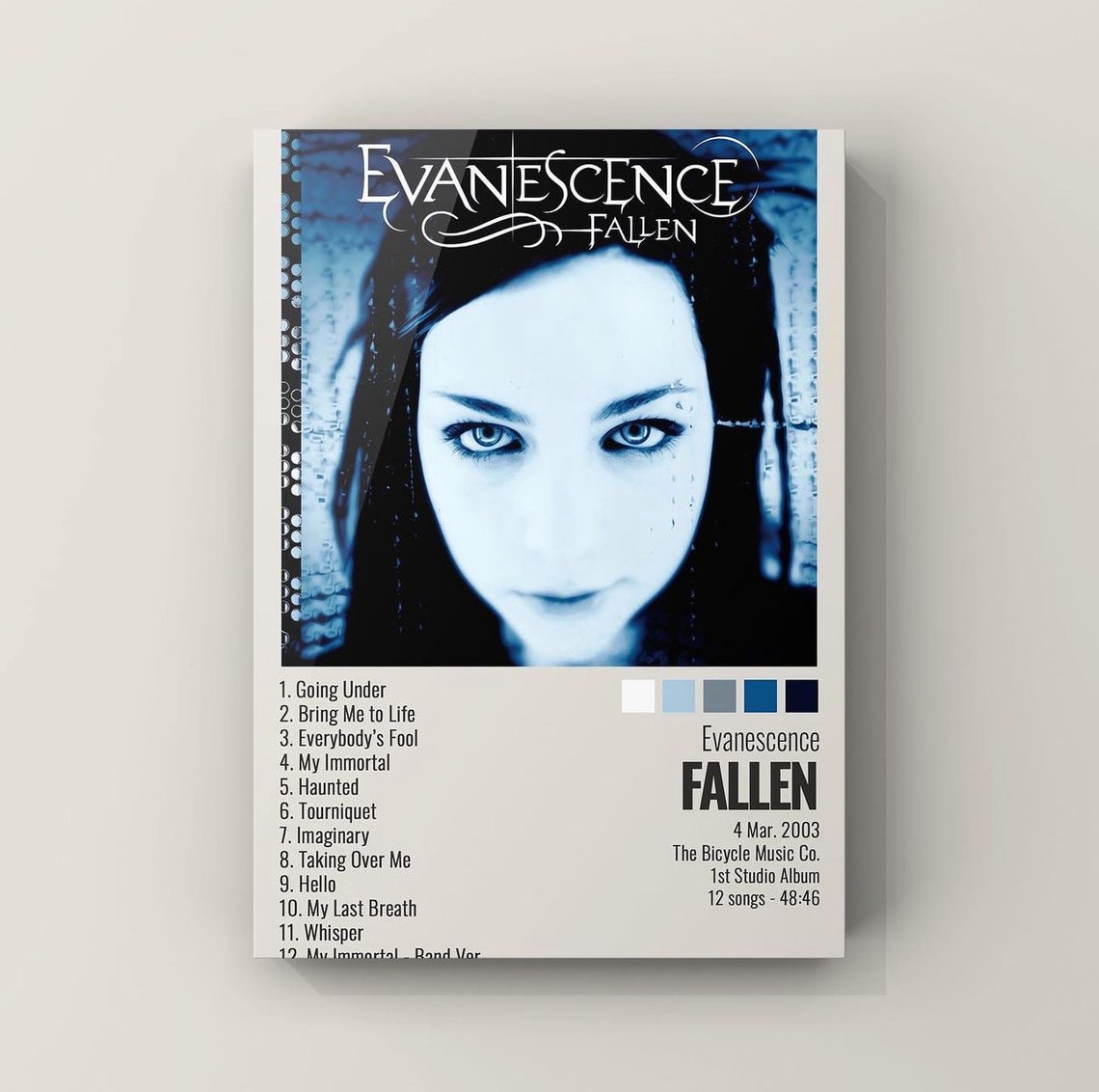 Evanescence Poster,rock Band Poster,fallen Album Poster,rock Music Gift ...