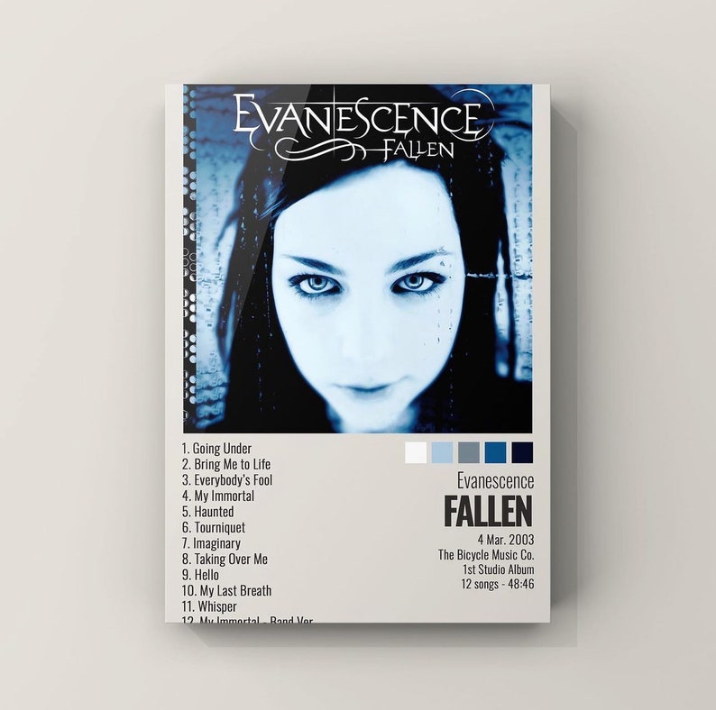 Evanescence Poster,rock Band Poster,fallen Album Poster,rock Music Gift ...