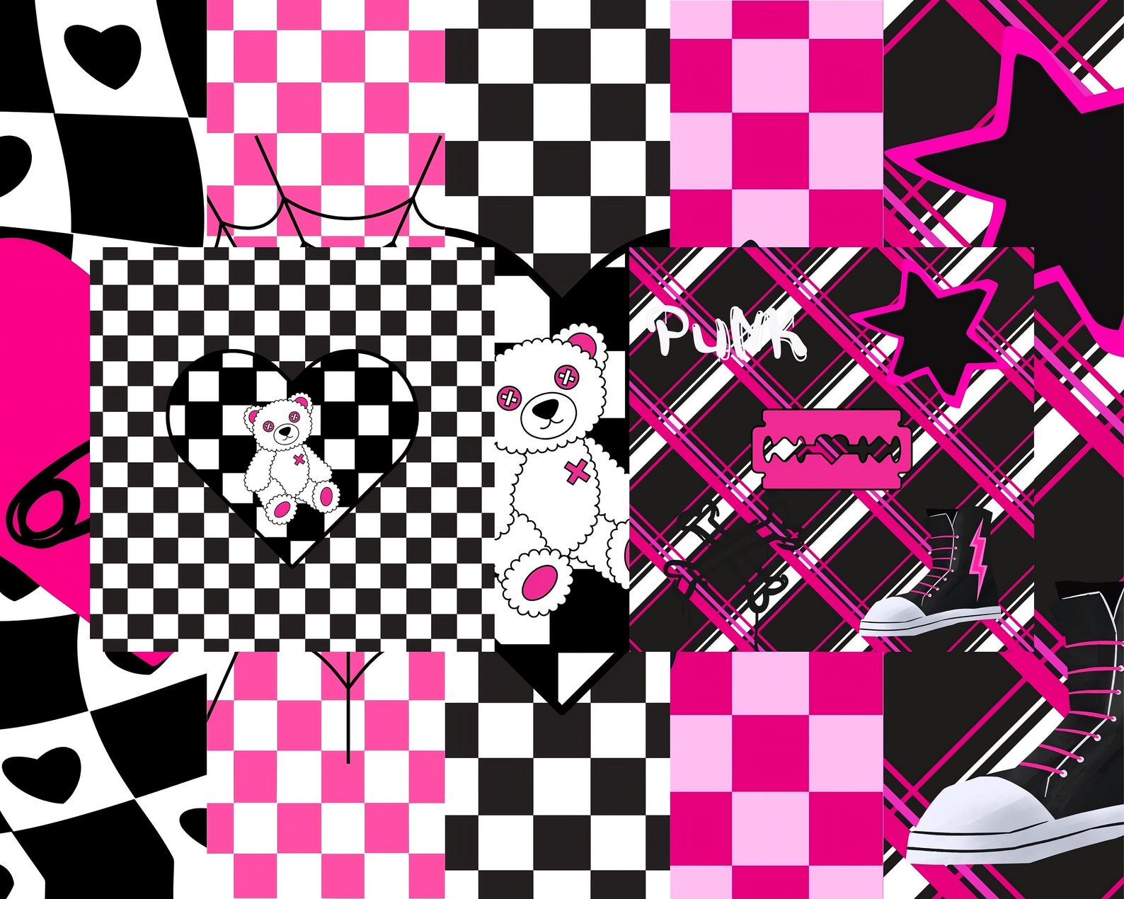 Emo Digital Papers,emo Pattern,punk Digital Papers,emo Punk Pattern ...