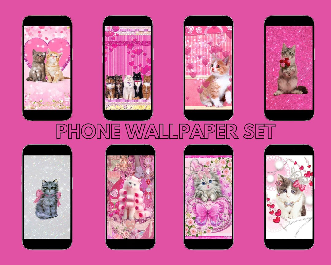 Y2k Cat Phone Wallpaper,yk2 Phone Wallpapers,y2k Pink Cat Wallpaper,y2k ...