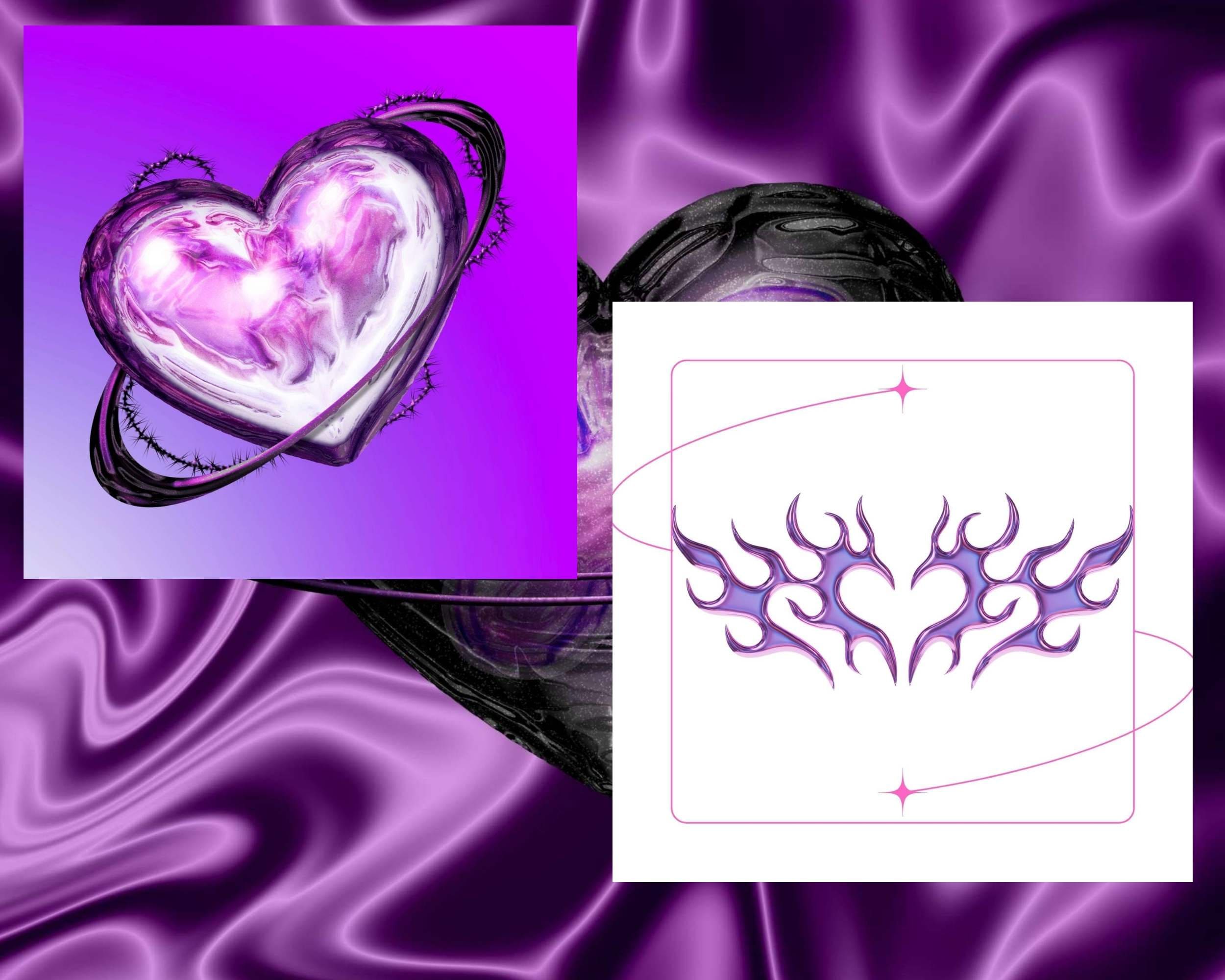 Y2k Purple Digital Papers,y2k Heart Pattern,purple Papers,y2k Paper ...