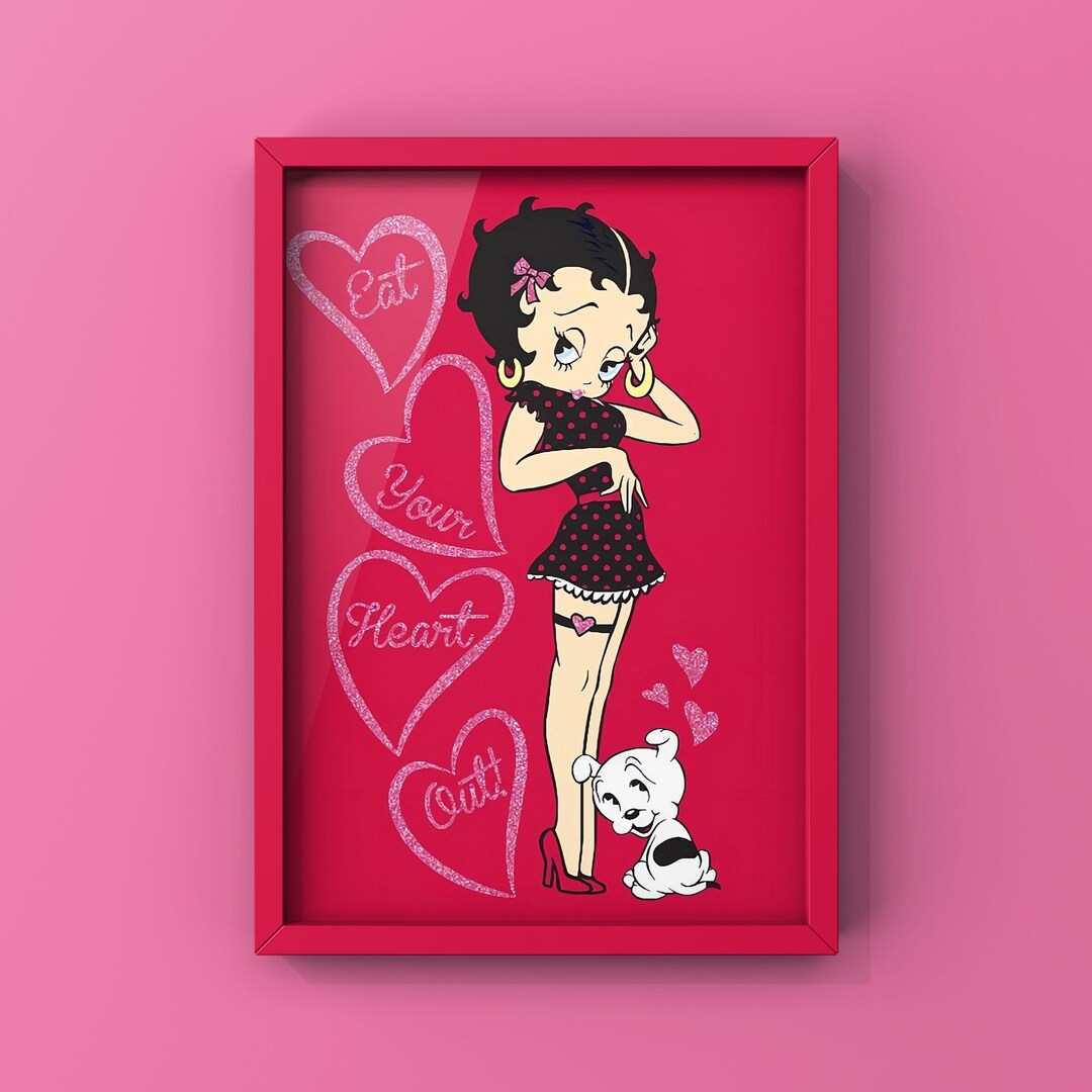 Betty Boop Poster,betty Boop and Dog,y2k Betty Boop Wall Art,y2k Pink ...