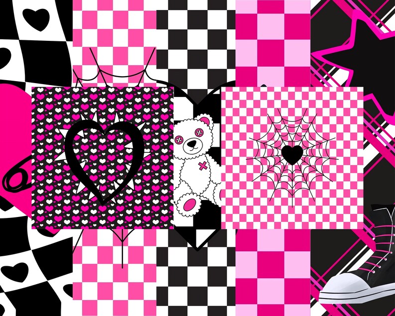 Emo Digital Papers,emo Pattern,punk Digital Papers,emo Punk Pattern ...