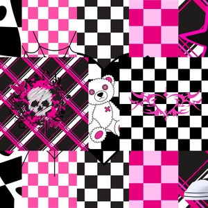 Emo Digital Papers,emo Pattern,punk Digital Papers,emo Punk Pattern ...