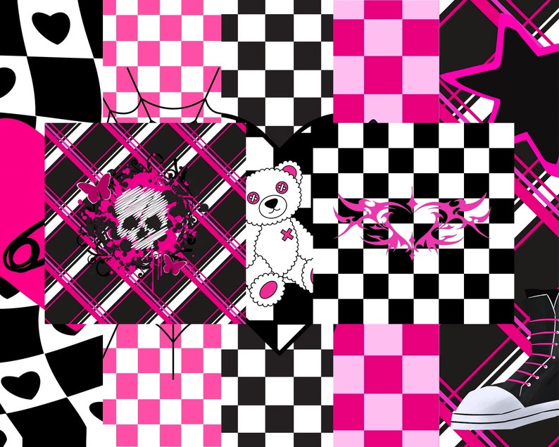 Emo Digital Papers,emo Pattern,punk Digital Papers,emo Punk Pattern ...