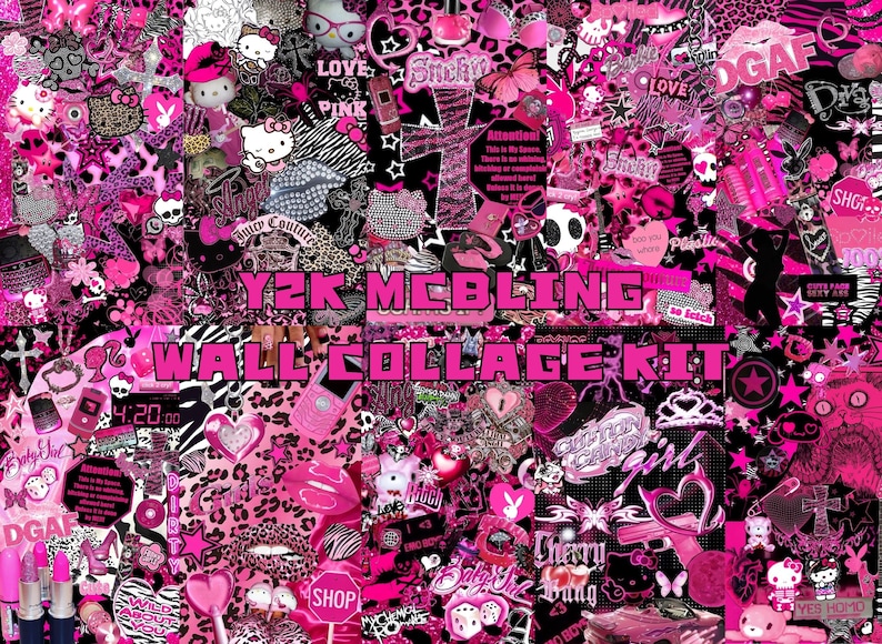 Y2k Wall Collage Kit,y2k Posters,y2k Pink Poster Collage Kit,y2k ...