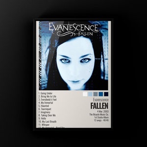 Evanescence Poster,rock Band Poster,fallen Album Poster,rock Music Gift ...