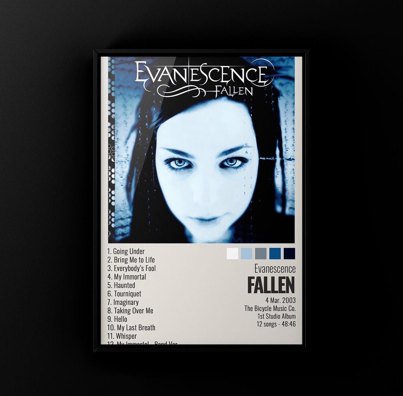 Evanescence Poster,rock Band Poster,fallen Album Poster,rock Music Gift ...