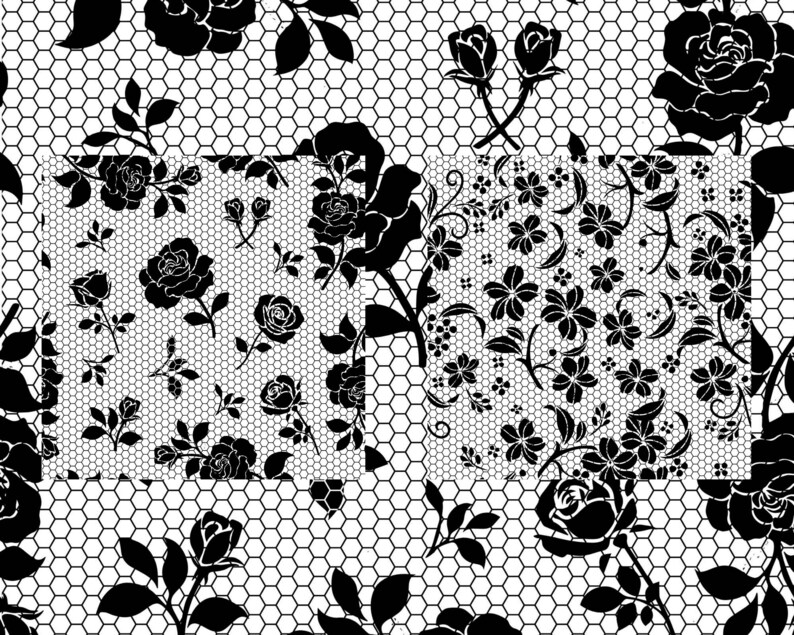 Gothic Lace Digital Papers,lace Pattern,lace Patterns,gothic Pattern ...