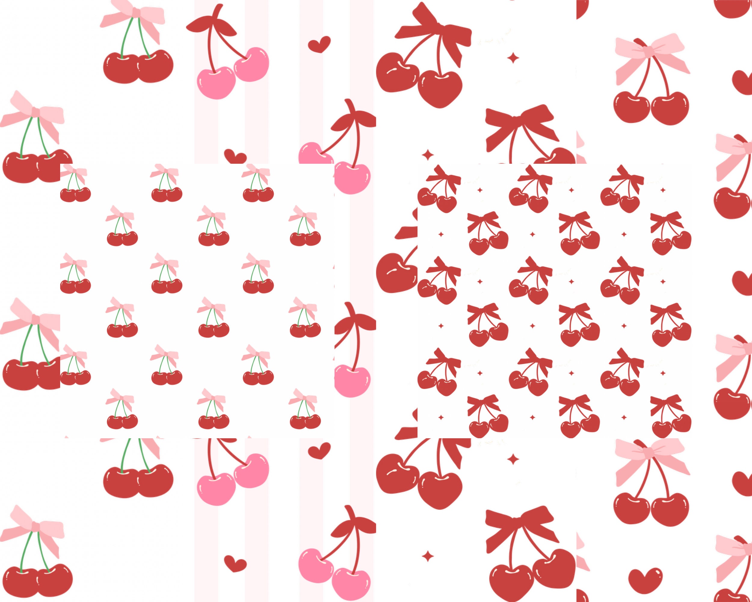 Cherry Digital Printable Papers,cherry Papers,cherry Bow Patterns ...