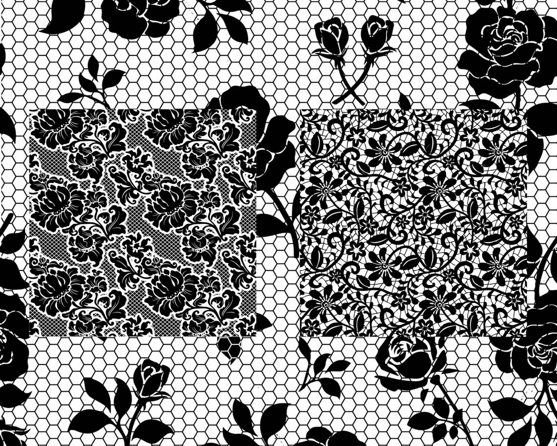 Gothic Lace Digital Papers,lace Pattern,lace Patterns,gothic Pattern ...
