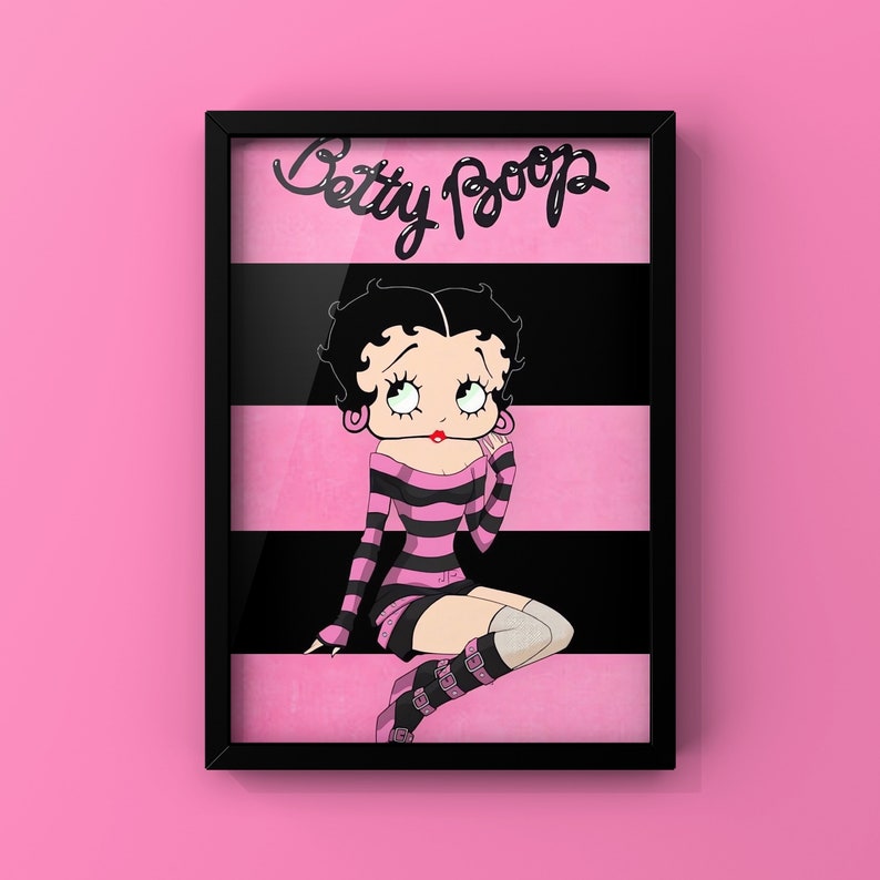 Betty Boop Poster Set,betty Boop Wall Art,y2k Pink Poster,y2k Betty ...