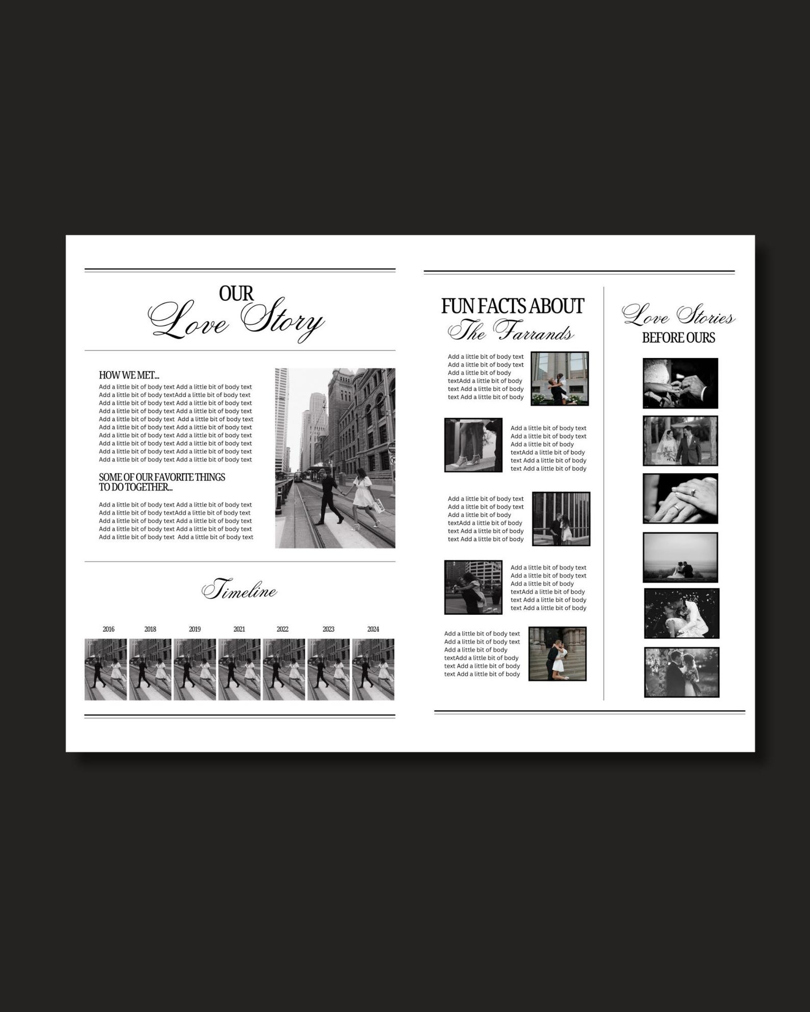Wedding Newspaper Template | Customize Your Wedding Day Itinerary ...