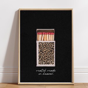 Vintage Cheetah Print Matchbox Poster Template| Retro Wall Art ...