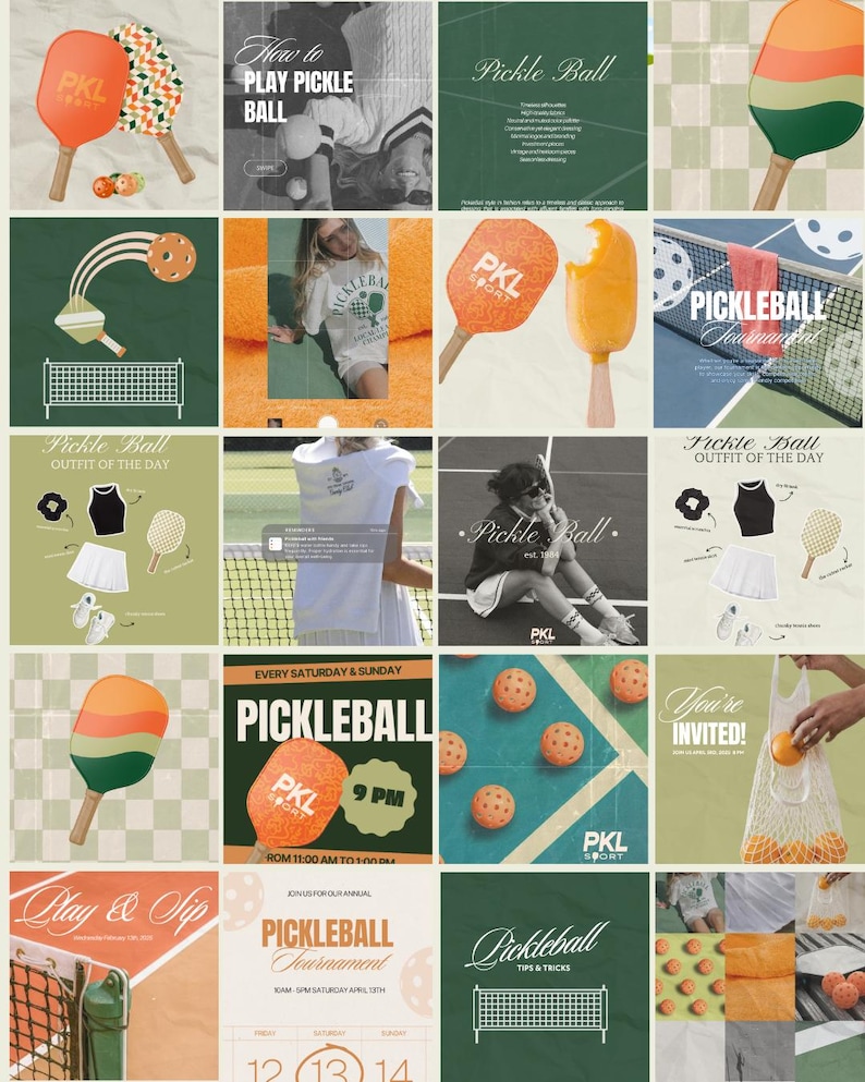 Pickleball Social Media Templates | Canva Editable Posts | Pickelball ...