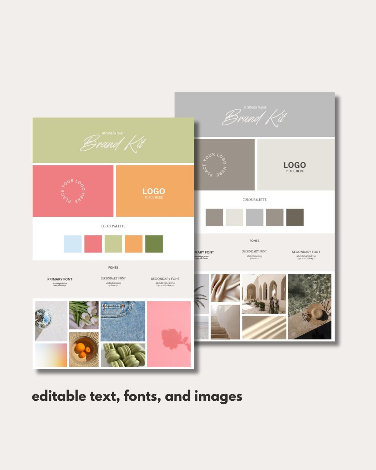 Brand Kit Template | Black Brand Board Template | Pre-made Branding Kit ...