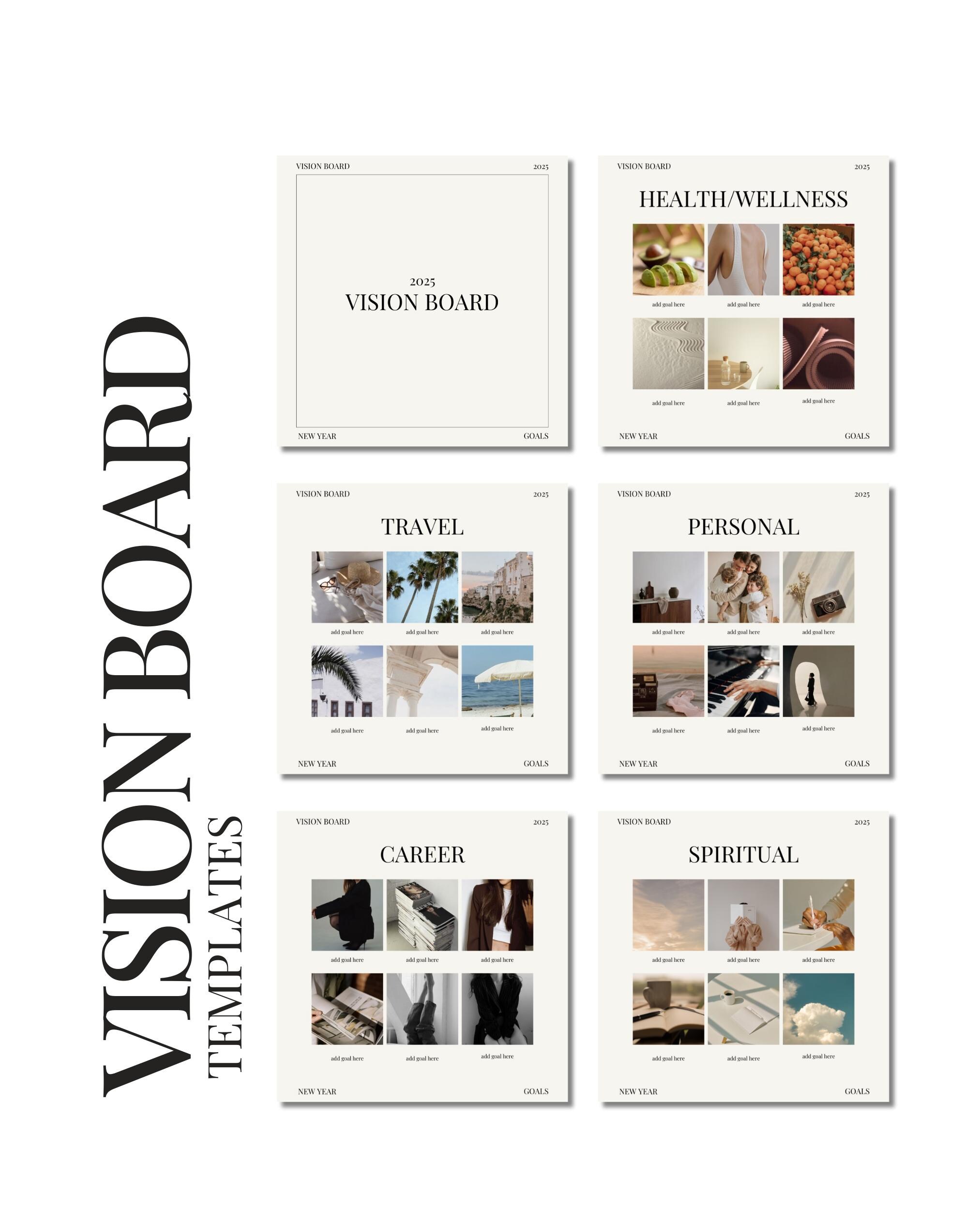 Vision Board Template Vision Board Instagram Post Social Media Template ...