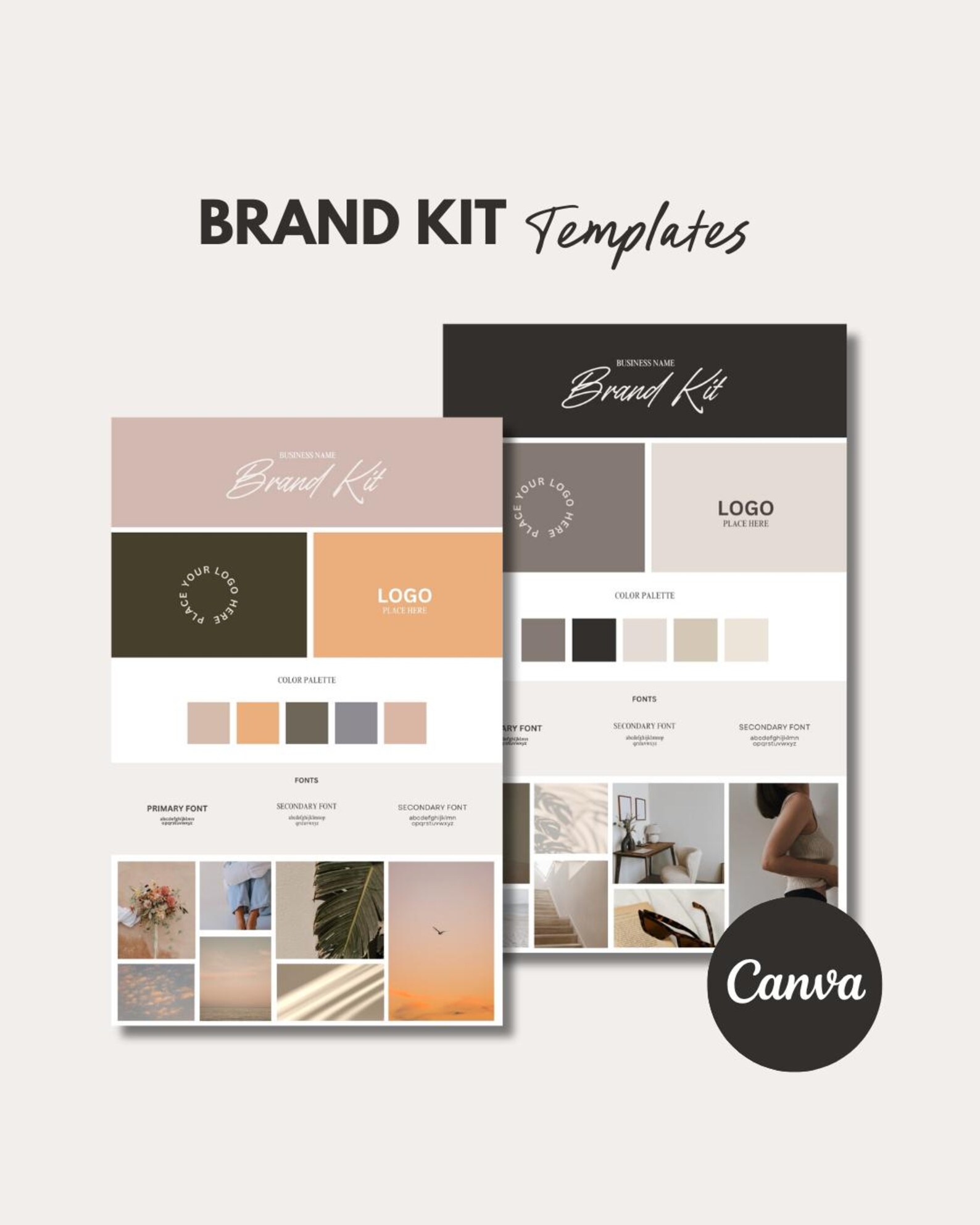 Brand Kit Template | Black Brand Board Template | Pre-made Branding Kit ...