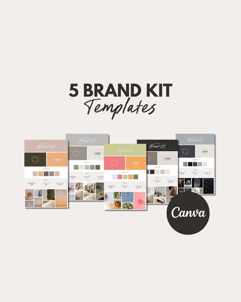Brand Kit Template | Black Brand Board Template | Pre-made Branding Kit ...