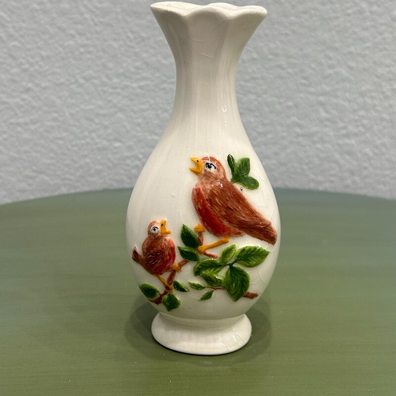 Hand Painted Birds Vase - Etsy