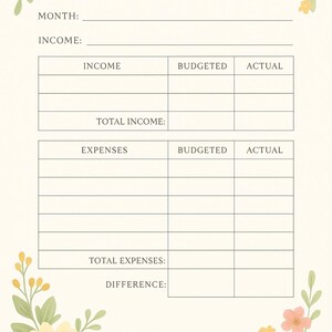 Spring Floral Budget Binder Printables | Debt Tracker, Monthly Budget ...