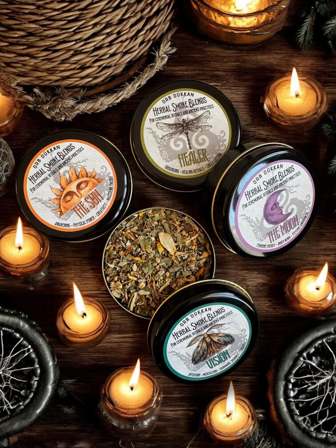 Herbal Blend Set – the Moon, Vision, the Sun, Healer | Botanical Blend ...