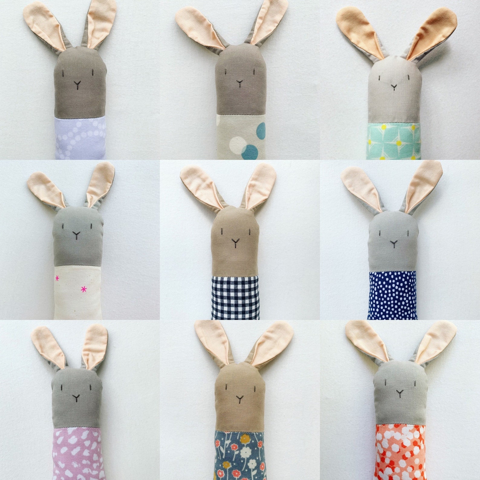Custom Bunny Rattle Soft Baby Toy Choose Your Colors - Etsy