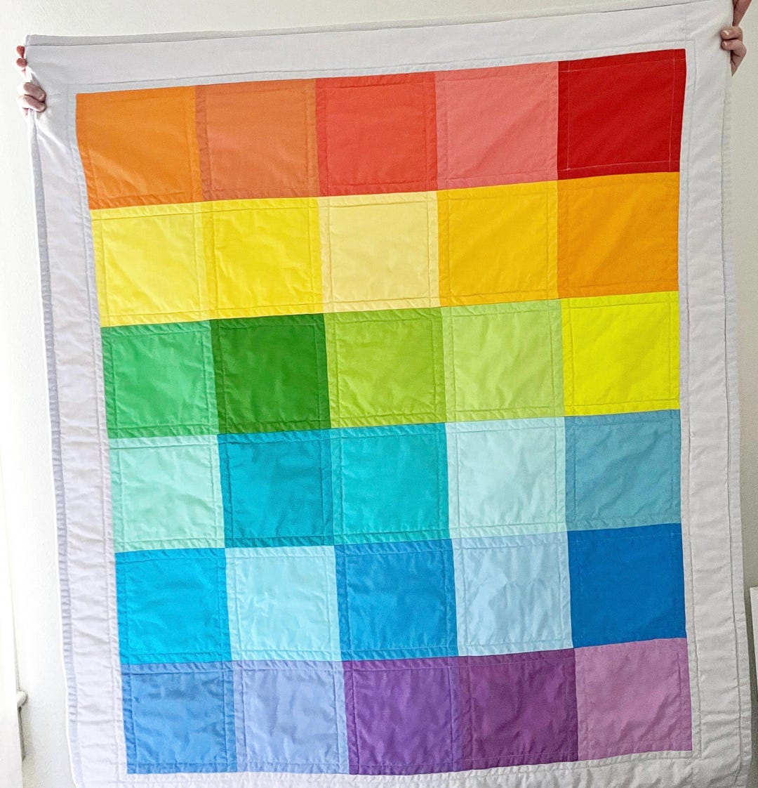 Rainbow Paintbox Baby Quilt Mini and Play Mat - Ready to Ship - Etsy