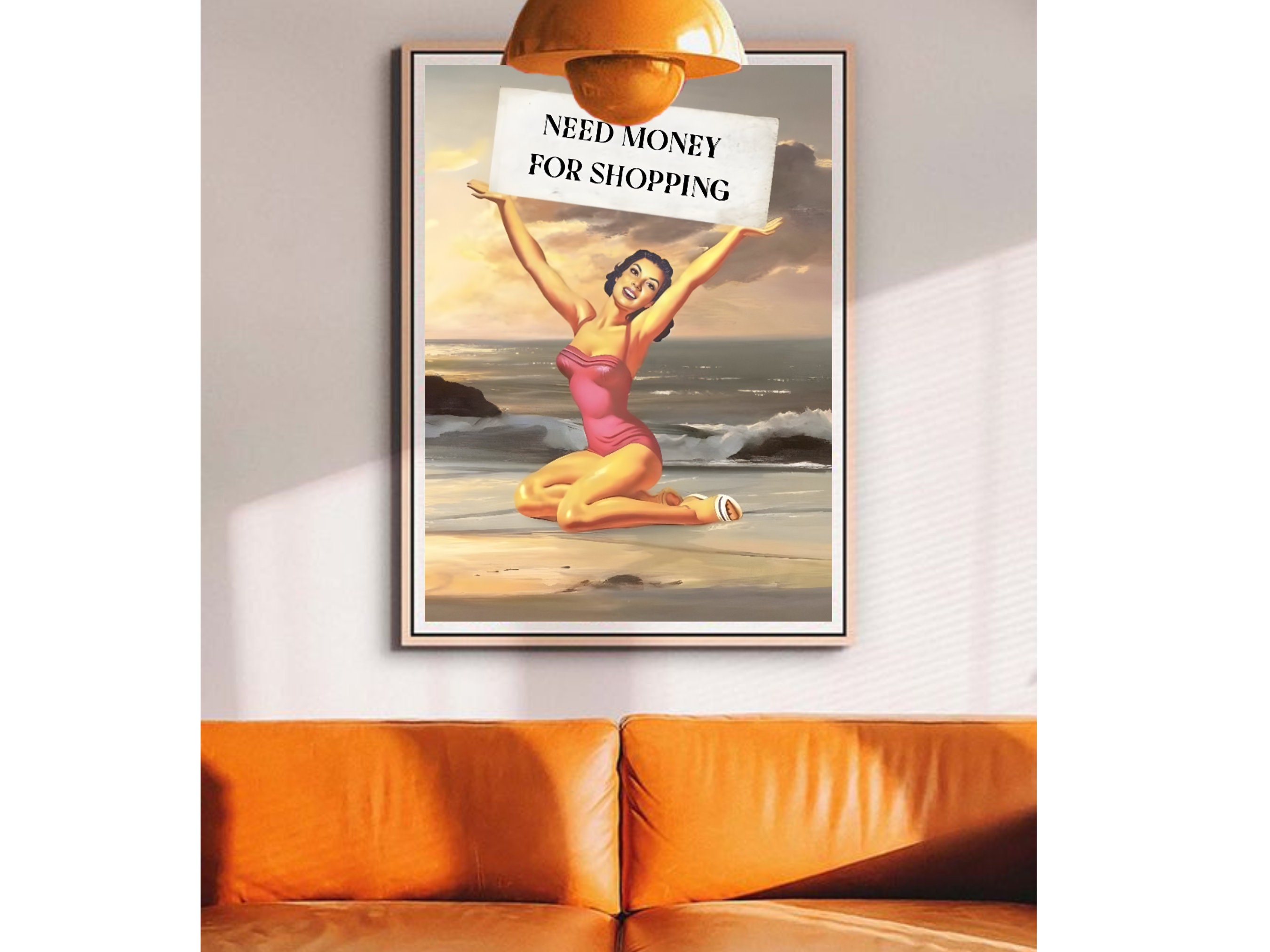 Customizable Shopping Poster Print INSTANT DIGITAL DOWNLOAD Vintage ...