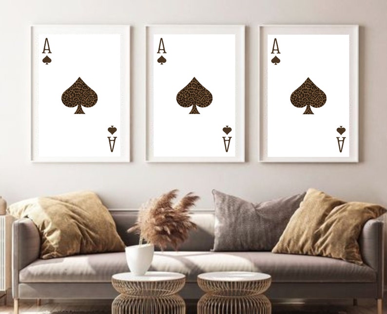 Cheetah Ace of Spades Poster Print, Playing Card Wall Art, INSTANT ...