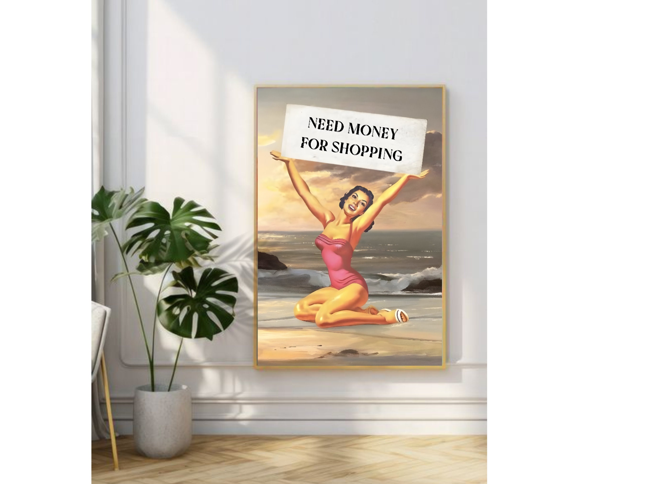 Customizable Shopping Poster Print INSTANT DIGITAL DOWNLOAD Vintage ...