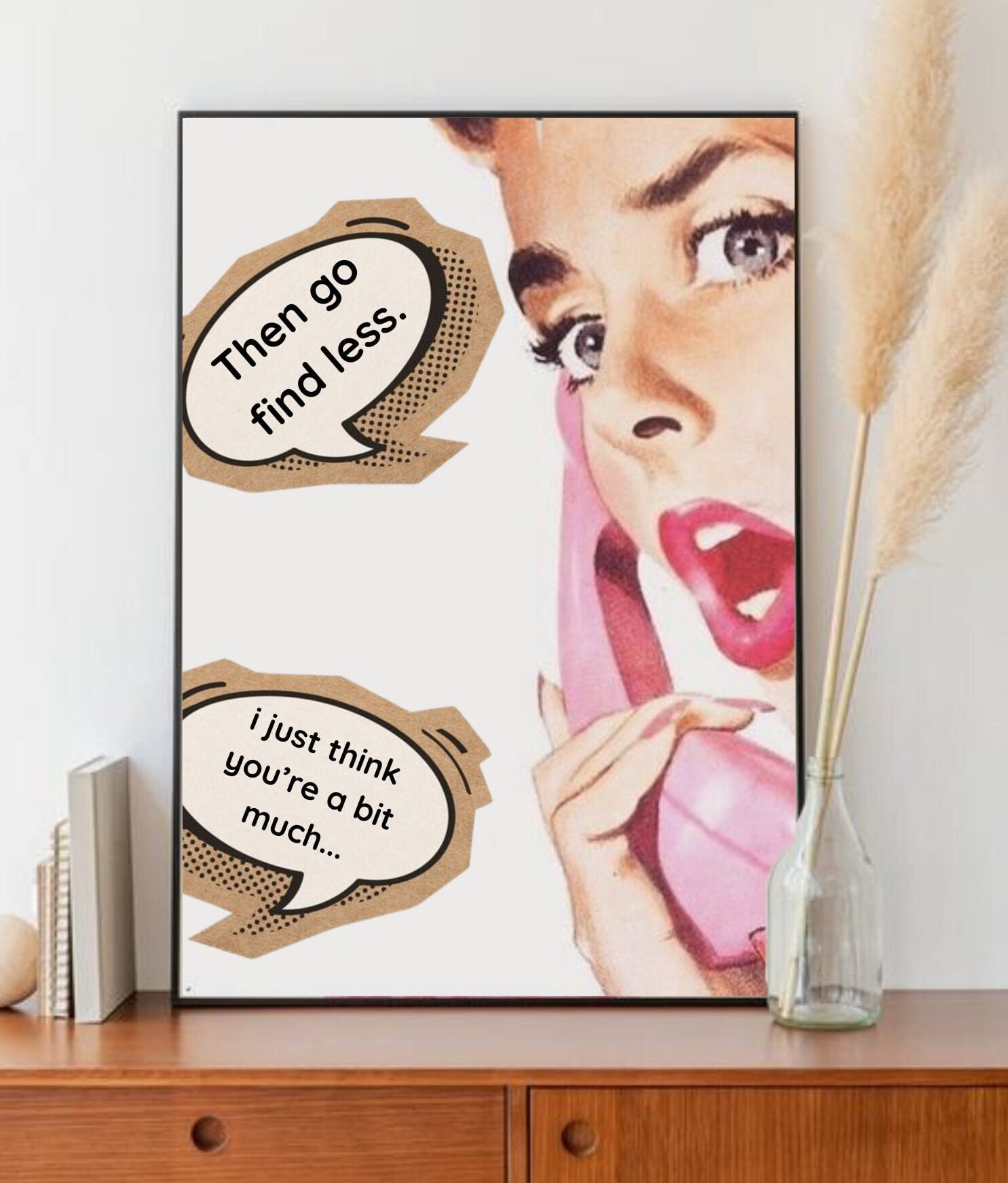 Retro Wall Art | Vintage Cartoon Lady | Poster Print | Gifts Under 20 ...