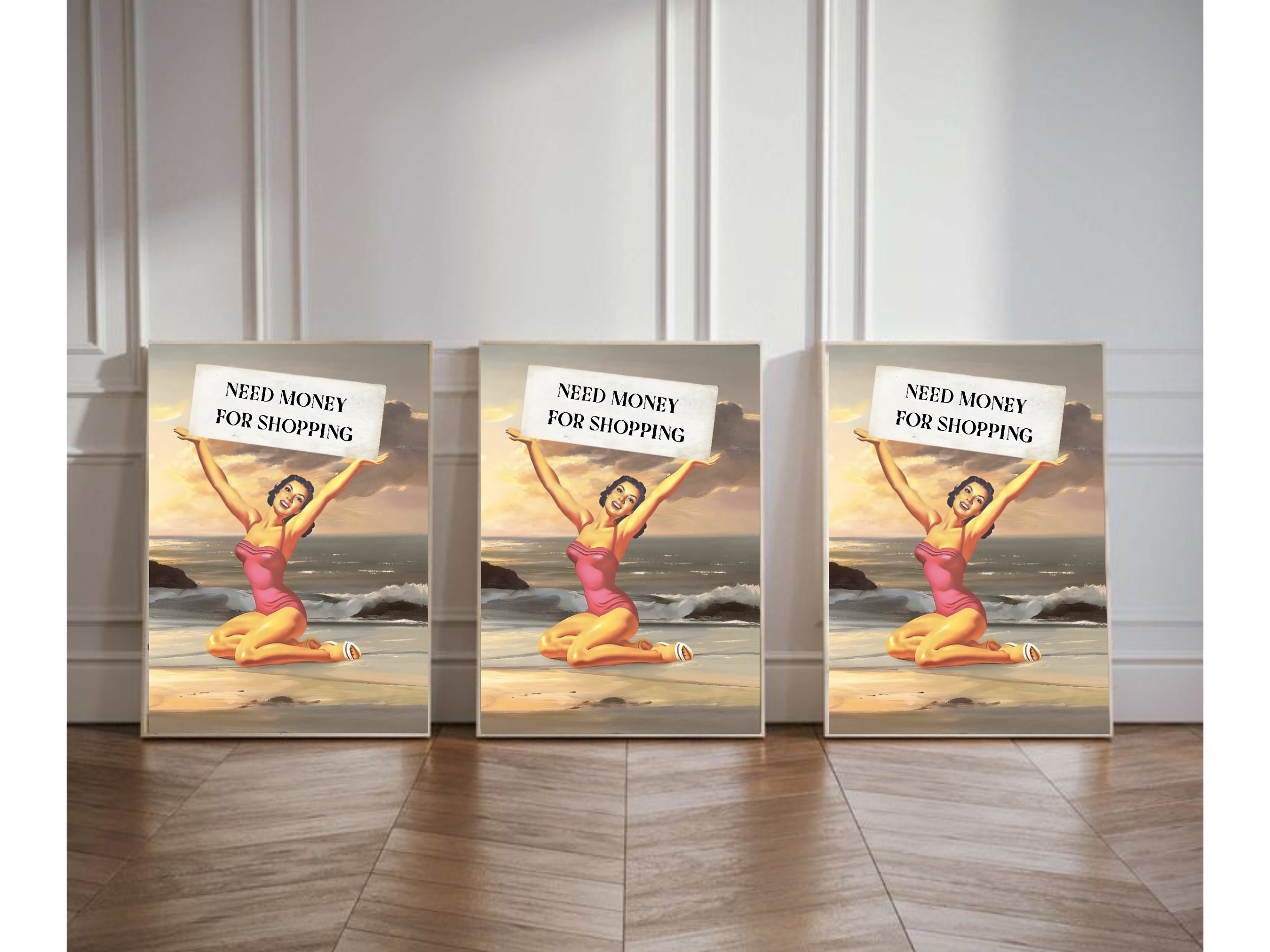 Customizable Shopping Poster Print INSTANT DIGITAL DOWNLOAD Vintage ...