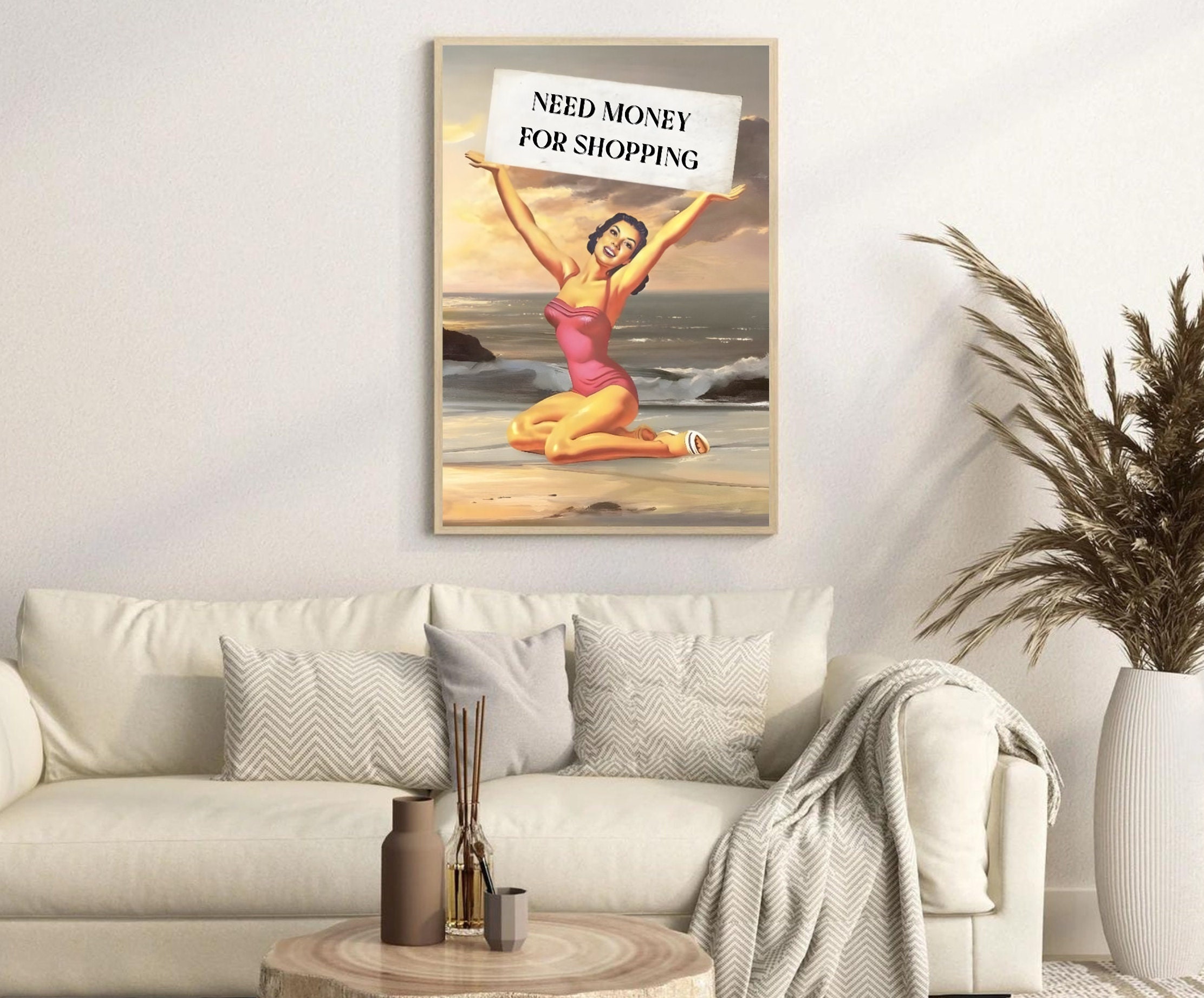 Customizable Shopping Poster Print INSTANT DIGITAL DOWNLOAD Vintage ...