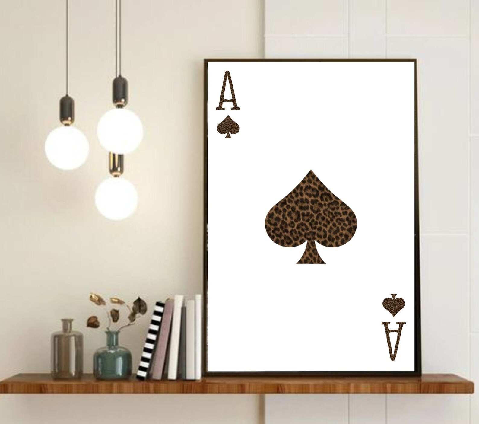 Cheetah Ace of Spades Poster Print, Playing Card Wall Art, INSTANT ...