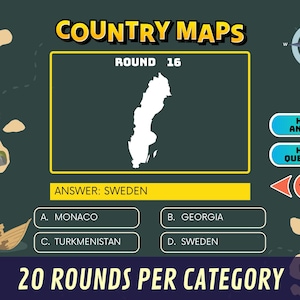 GEOGRAPHY QUIZ Game, Powerpoint Game, Zoom Game, Virtual Game, Pub Quiz ...